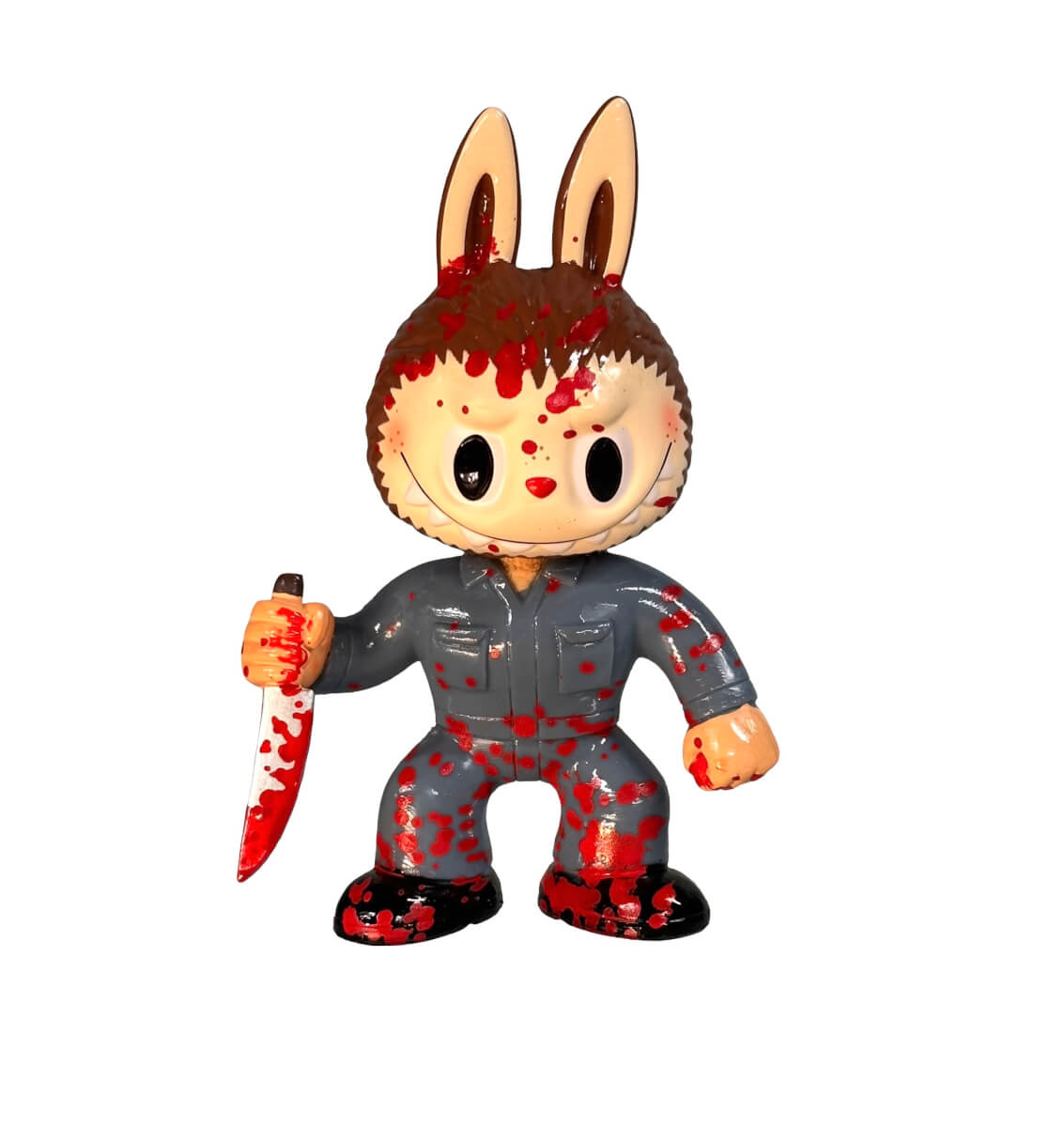 Bloody Labubu Michael Myers Mashup figure created by Teeewizzle (Thad ...