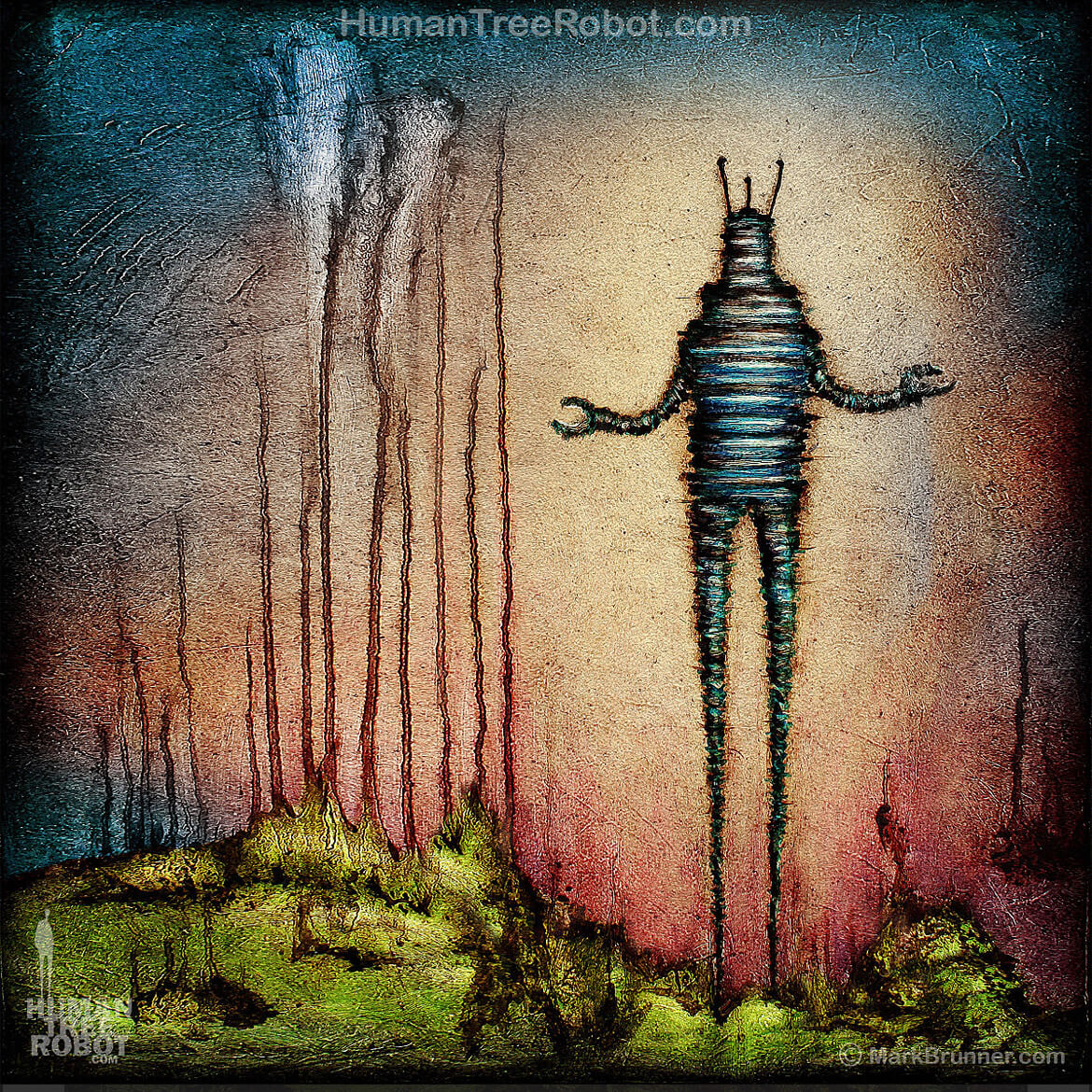 Drip Landscape, Robot C created by HumanTreeRobot