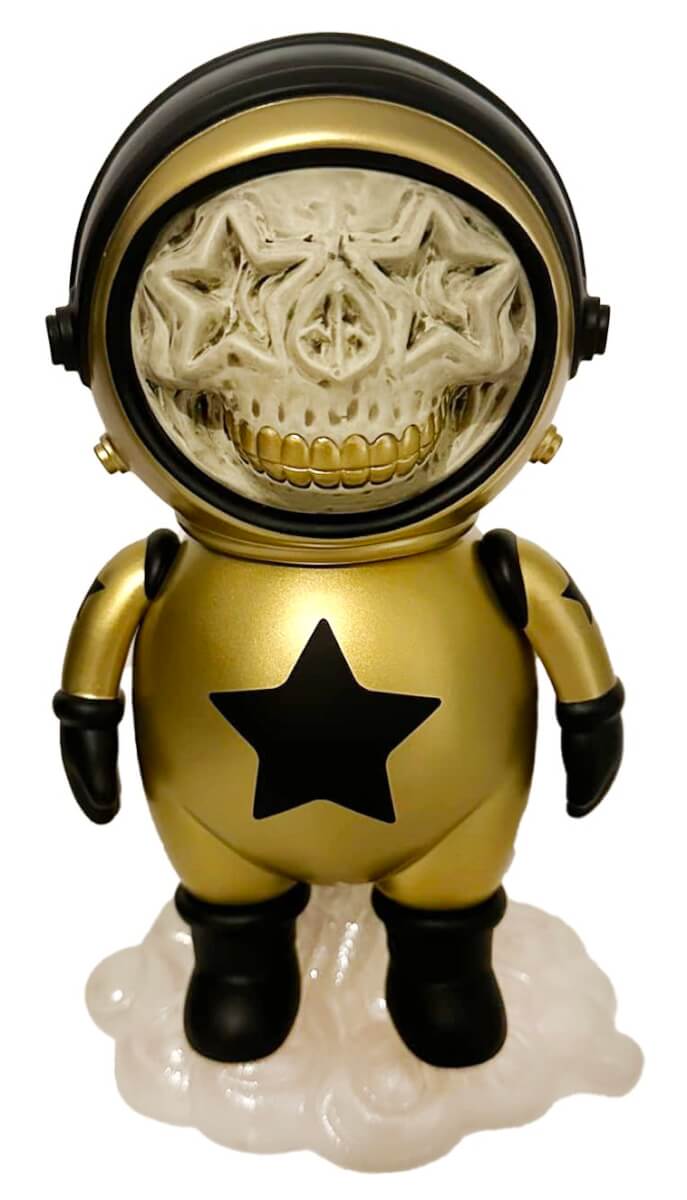 Dum English Astronaut Skull Star - Gold created by Ron English, Chris Brown