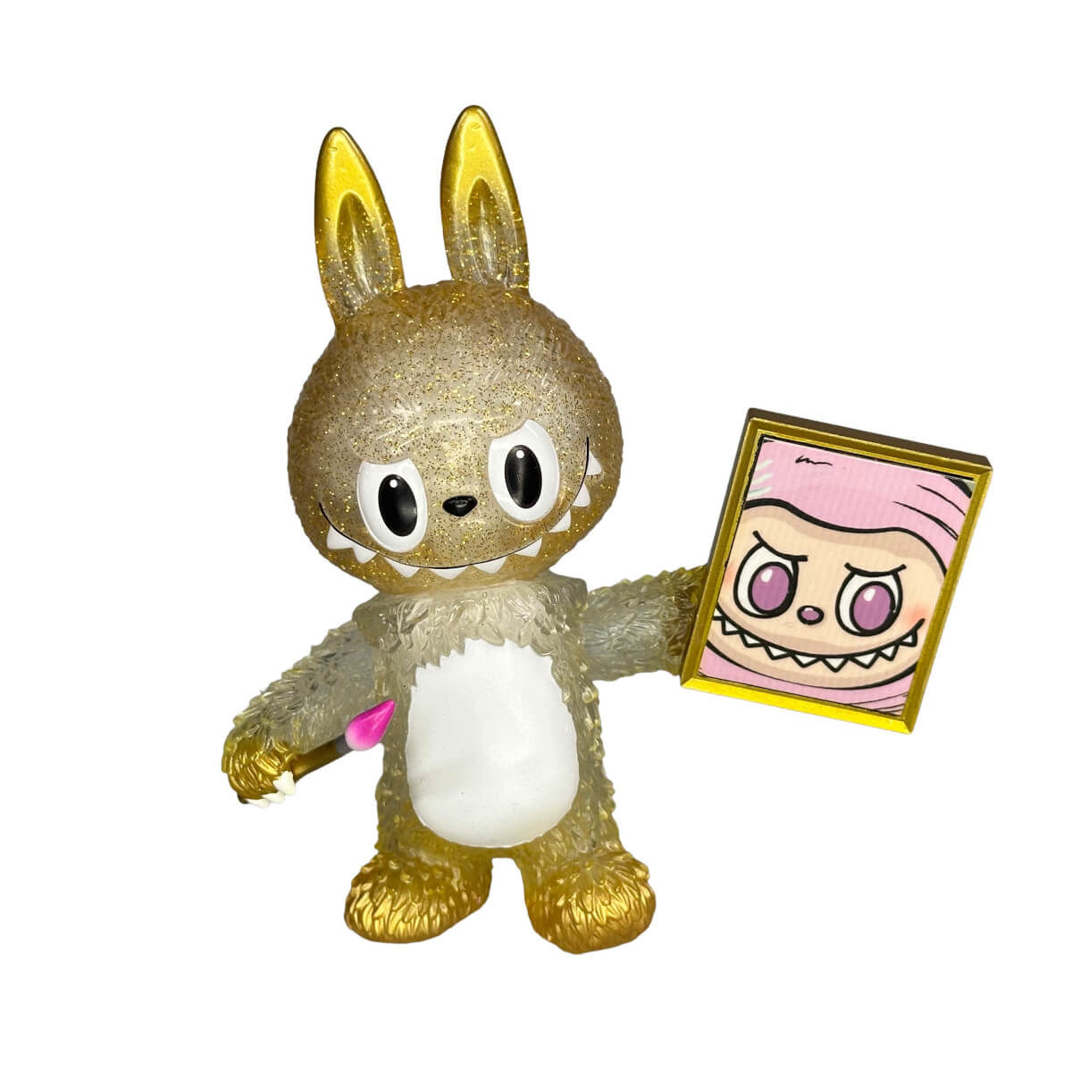 Labubu with painting created by Teeewizzle (Thad Wilkes)