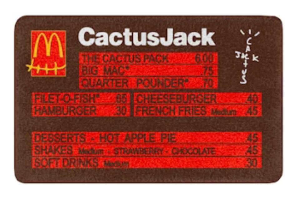 Maccas Menu Rug created by McDonald's, Cactus Jack