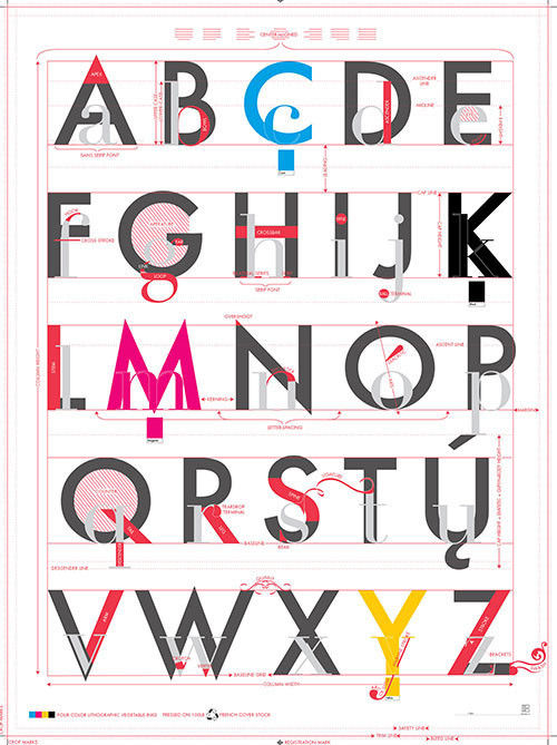 Alphabet of Typography created by Pop Chart Lab