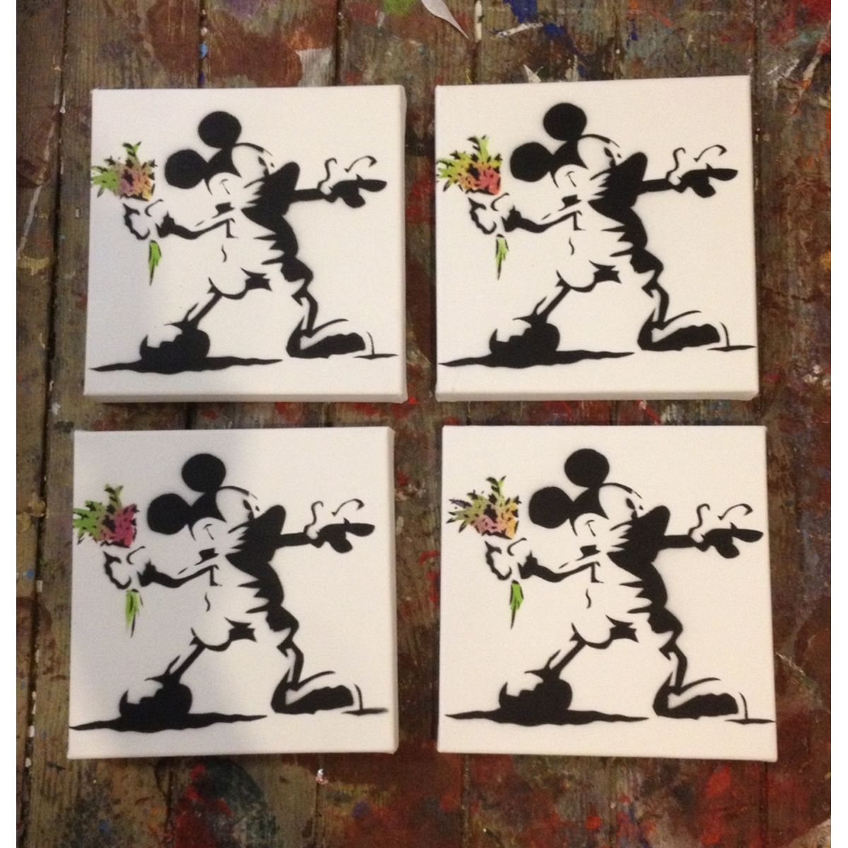 "MICKEY MOUSE BANKSY" Canvas created by Eyesaw