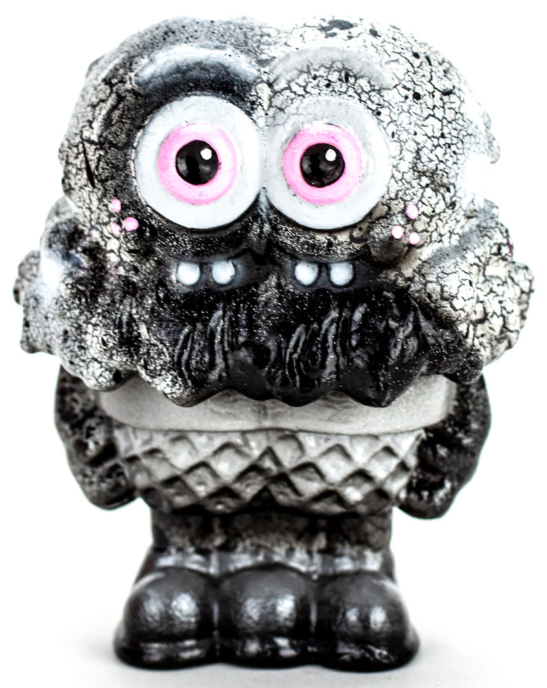 Black Crackle Mr. Melty created by Buff Monster