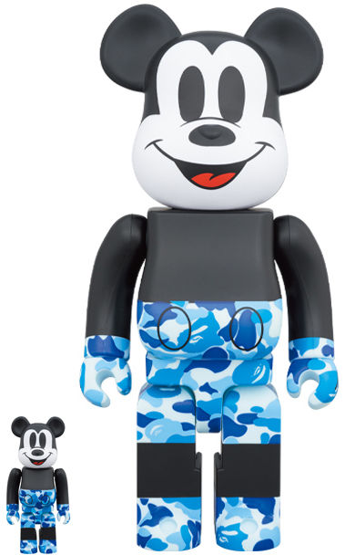 100% + 400% Blue Camo Mickey the True Original Be@rbrick (Set) created ...