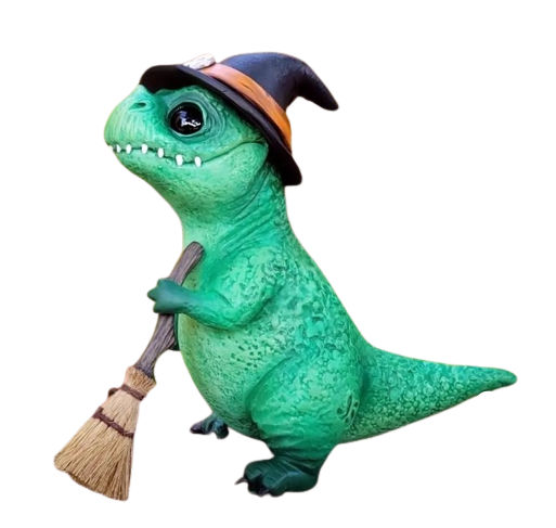 Gretta Witchy Dino created by Jennifer Sloan (Clayworks by Jen)