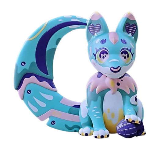 Blue Pink Kama Kitsune created by Gilbert Yam