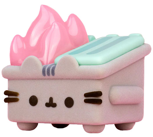 Pusheen Dumpster Fire created by Andrew Duff, 100% Soft, Claire Belton
